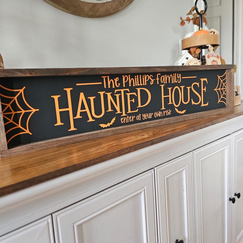 Personalized Haunted House Sign, Halloween Entryway Sign, Halloween ...