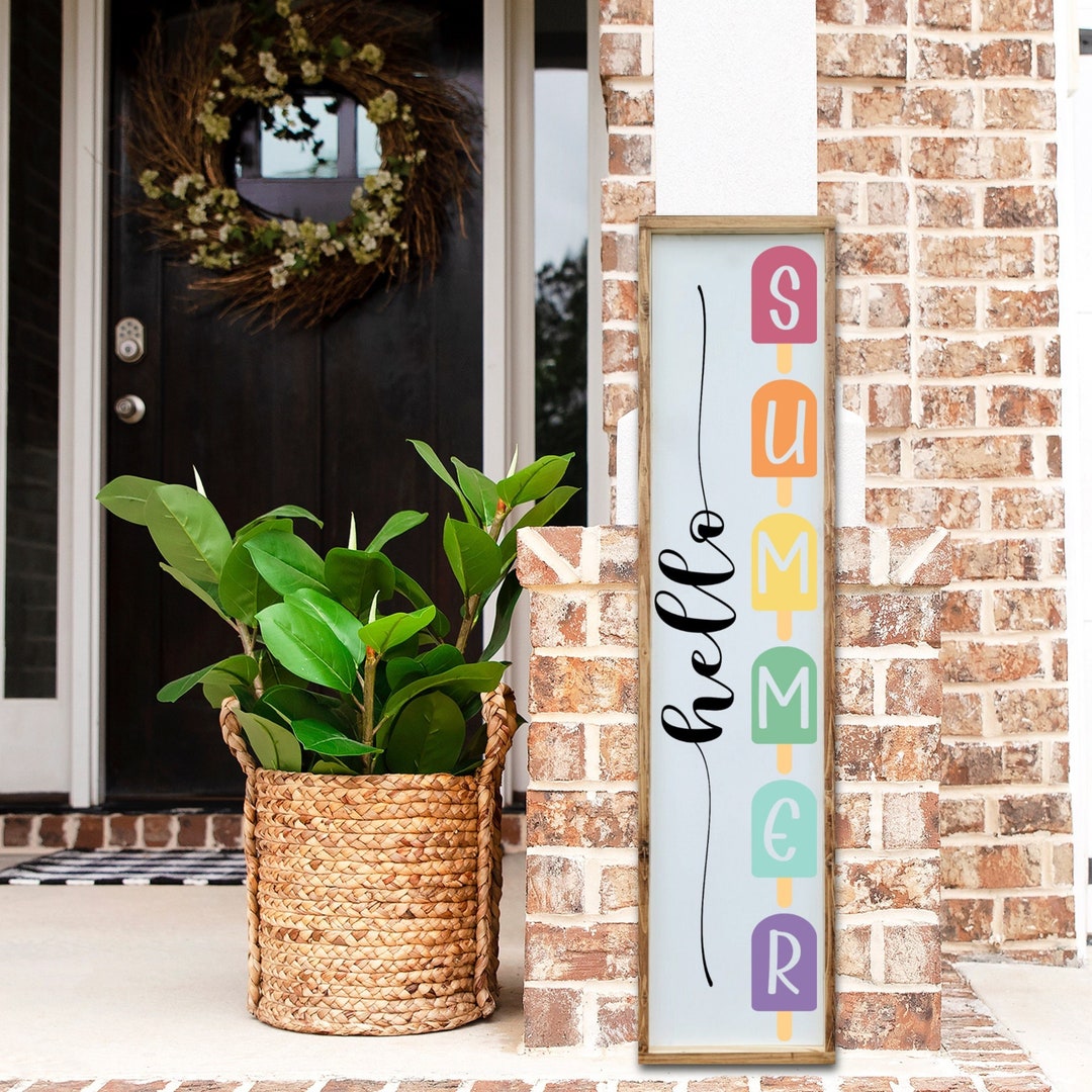 Hello Summer Welcome Porch Leaner Sign, Welcome Porch Sign, Farmhouse ...