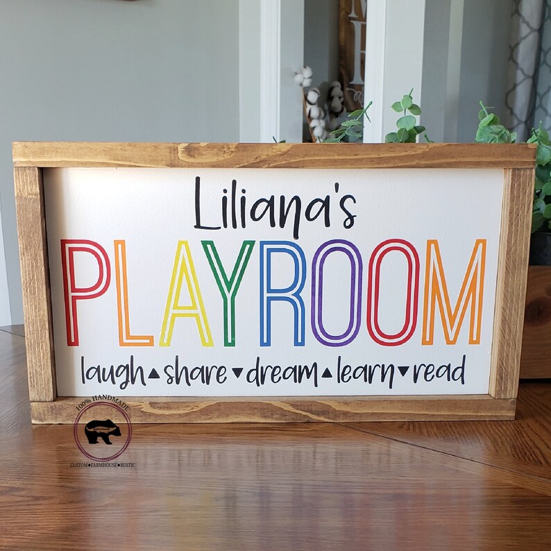 Personalized Playroom Wood Sign Custom Playroom Sign - Etsy