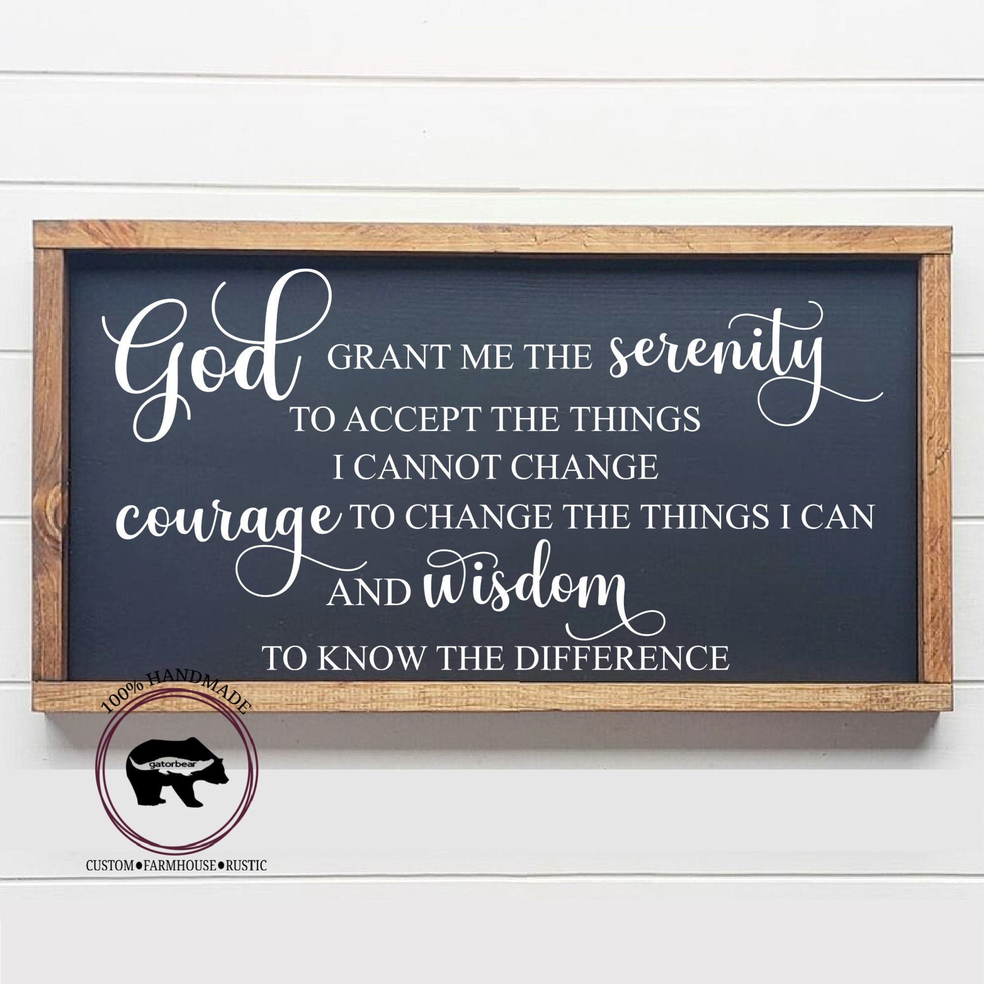 Serenity Prayer Wood Sign Inspirational Farmhouse Sign | Etsy