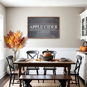 Apple Cider Sign, Modern Farmhouse Fall Coffee Bar Decor, Fall Entryway ...