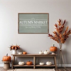 Autumn Market Fall Sign, Fall Market Sign, Rustic Fall Wood Sign ...