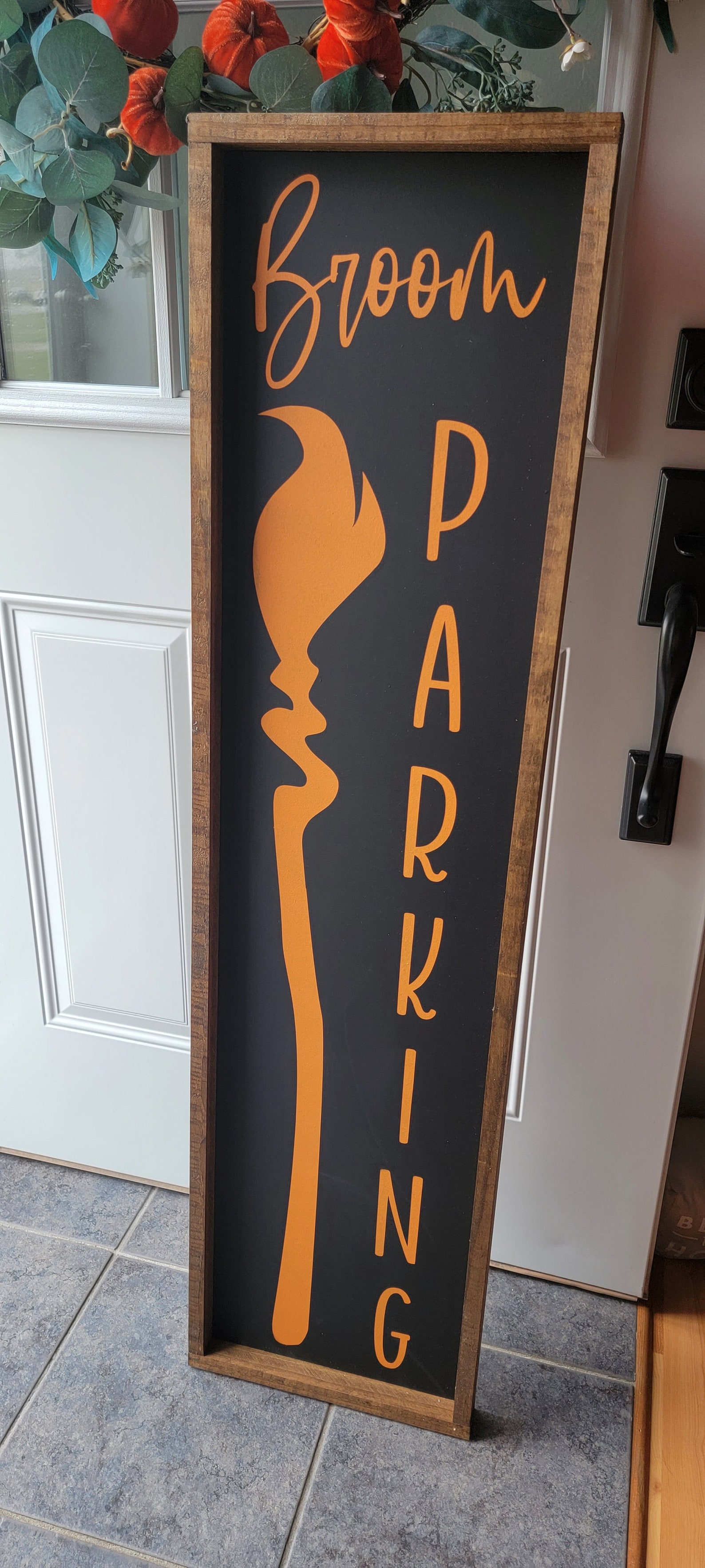 Broom Parking Porch Leaner Sign Halloween Porch Leaner Sign - Etsy