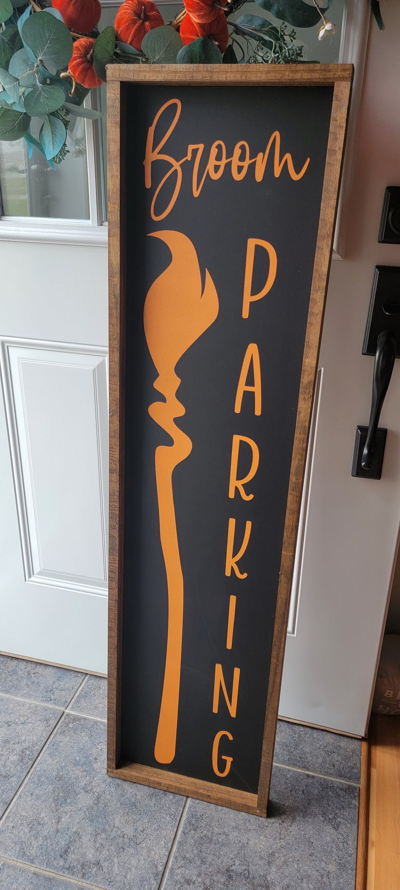 Broom Parking Porch Leaner Sign Halloween Porch Leaner Sign - Etsy