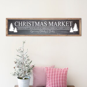 Christmas Market Sign, Christmas Tree Farm Sign, Farmhouse Rustic Wood ...