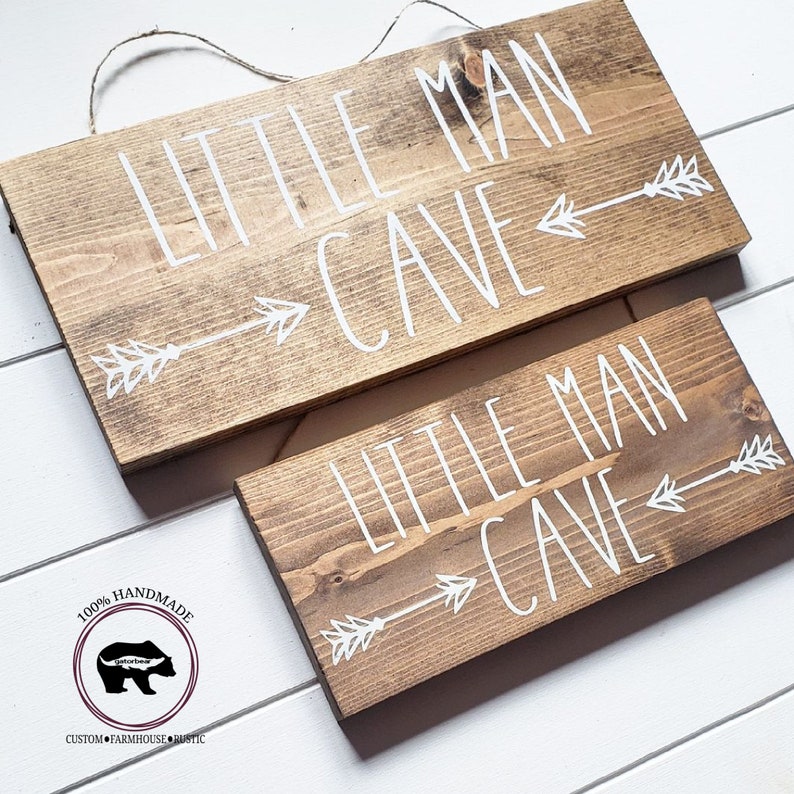 Little Man Cave Sign Boys Nursery Sign Woodlands Nursery - Etsy