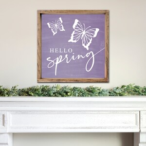 Hello Spring Wood Sign, Modern Farmhouse Spring Decor, Entryway Spring ...