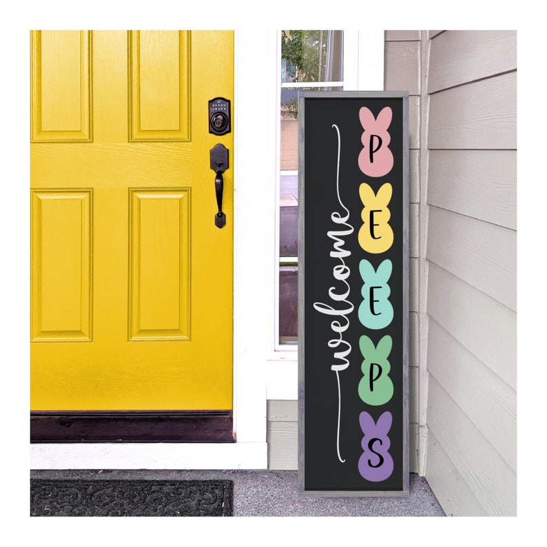 Welcome Peeps Easter Porch Leaner Sign Easter Porch Decor - Etsy