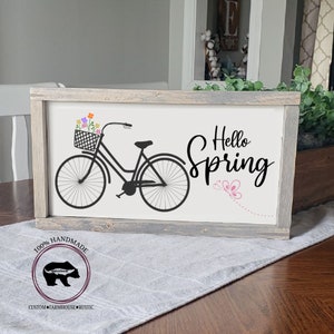 Hello Spring Sign, Farmhouse Spring Sign, Spring Market Sign, Spring ...