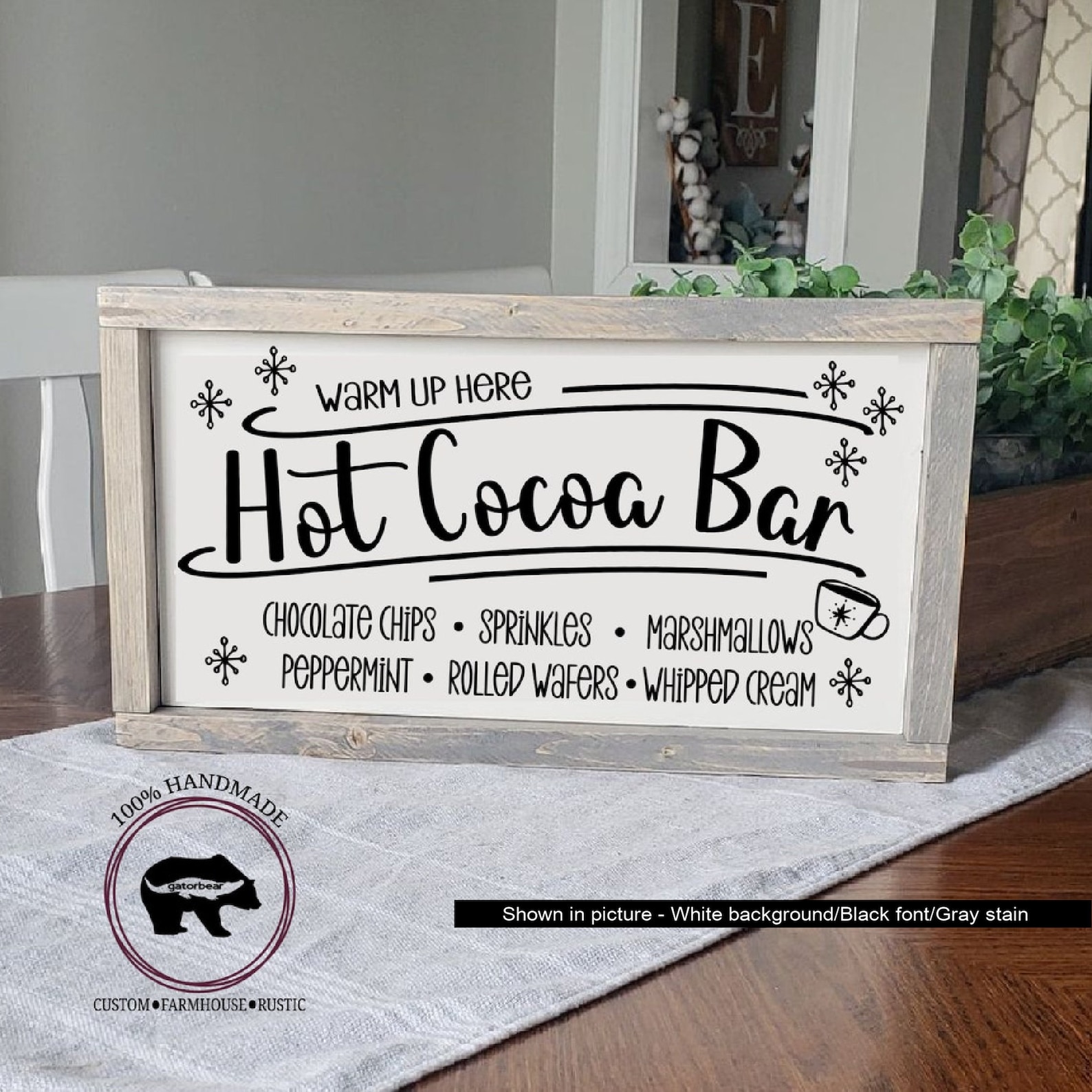 Hot Cocoa Bar Sign Hot Chocolate Bar Sign Christmas Coffee | Etsy