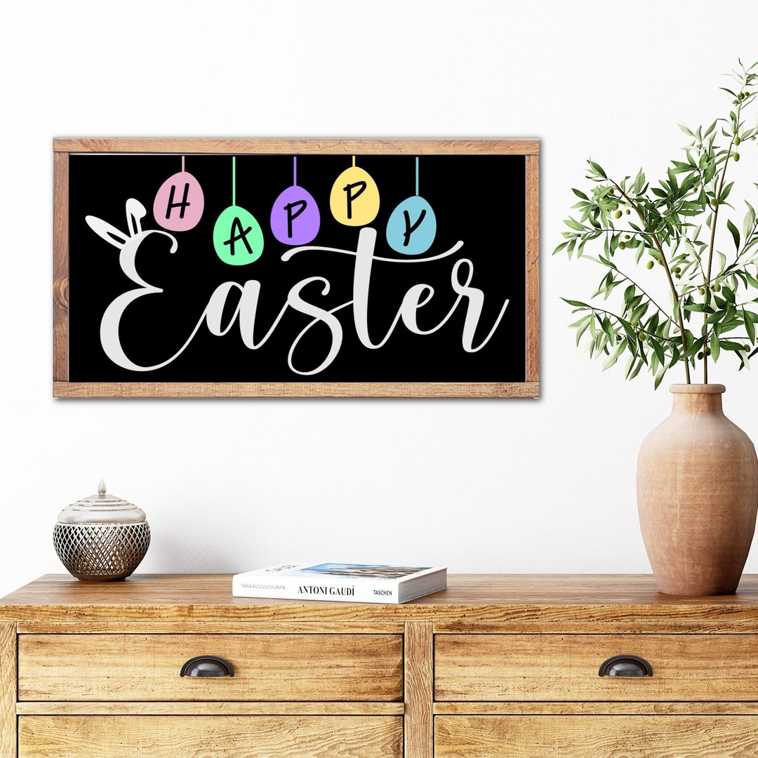 Happy Easter Sign, Farmhouse Easter Sign, Farmhouse Easter Decor, Wood ...