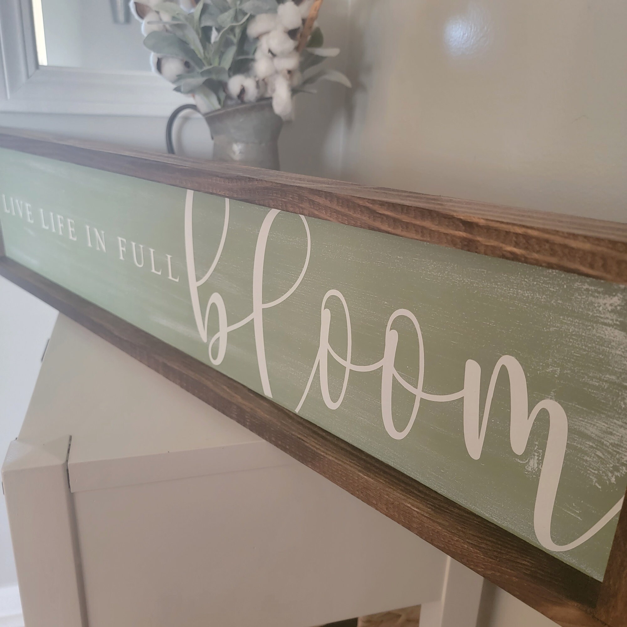 Live Life in Full Bloom Wood Sign Farmhouse Spring Decor - Etsy