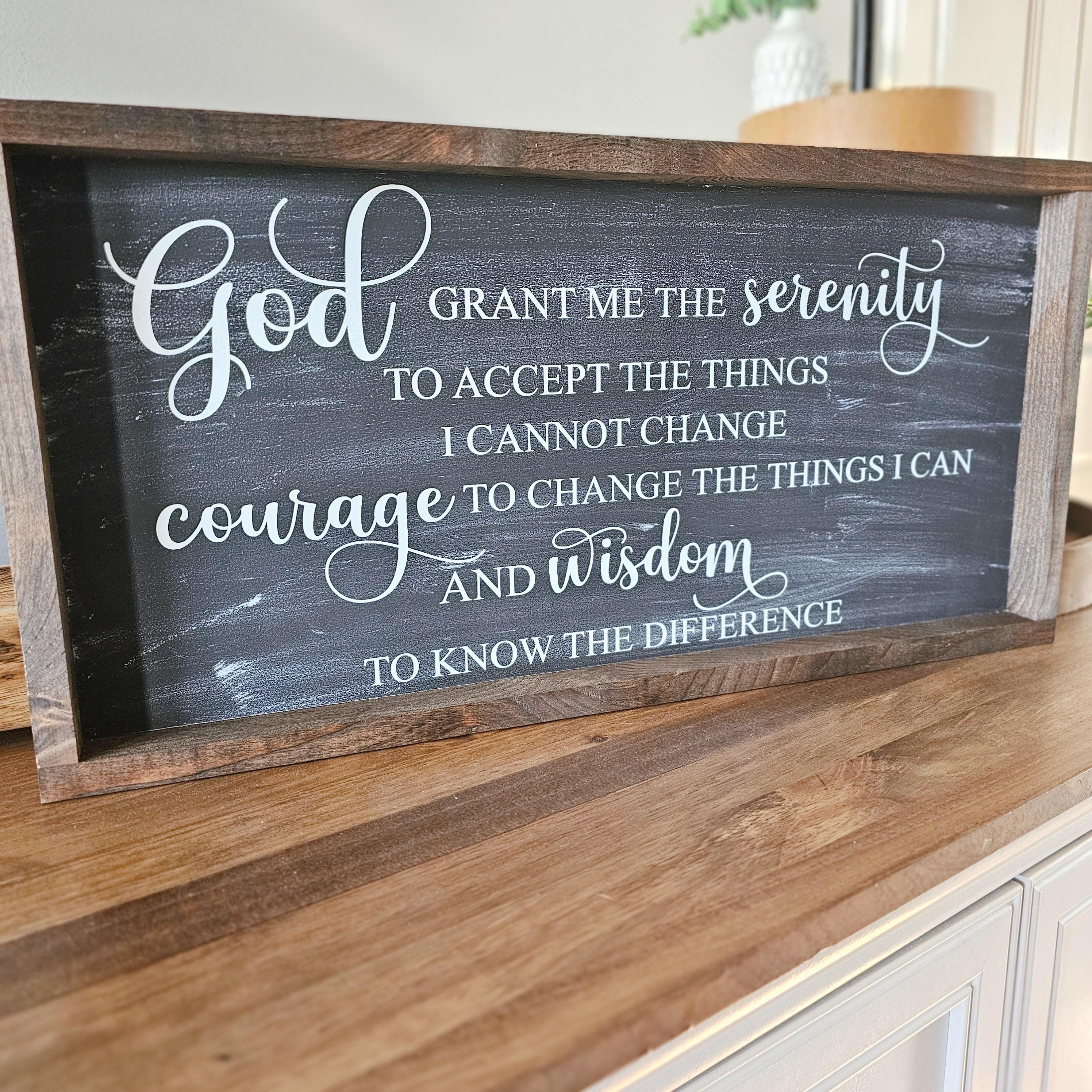 Serenity Prayer Wood Sign, Inspirational Farmhouse Sign, Christian Sign ...