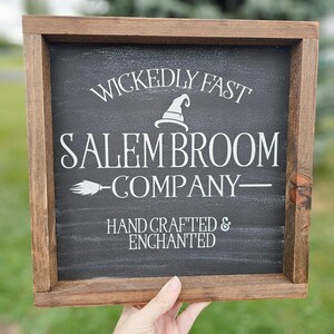 Salem Broom Company Wood Sign, Halloween Witch Decor, Modern Farmhouse ...