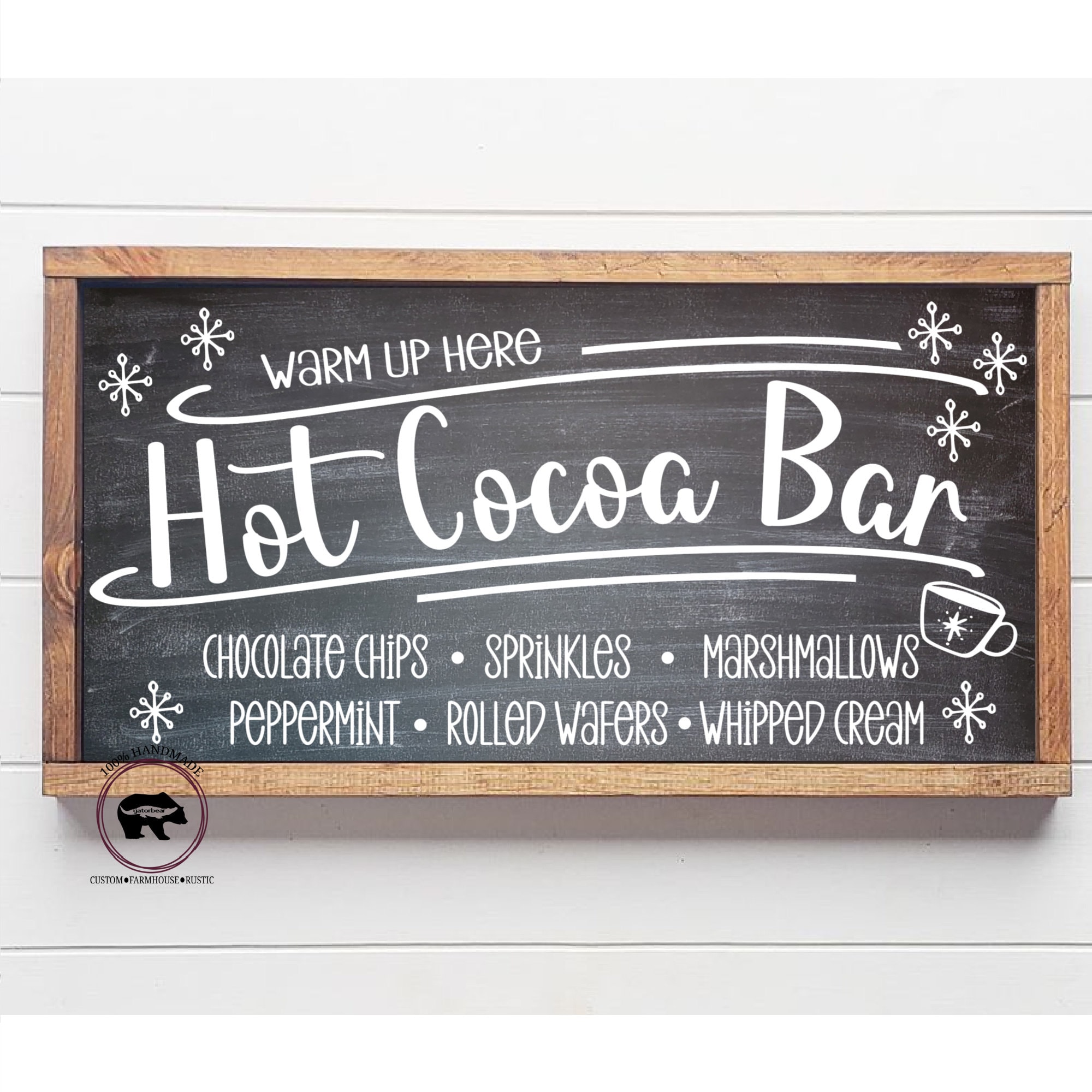 Hot Cocoa Bar Sign Hot Chocolate Bar Sign Christmas Coffee - Etsy