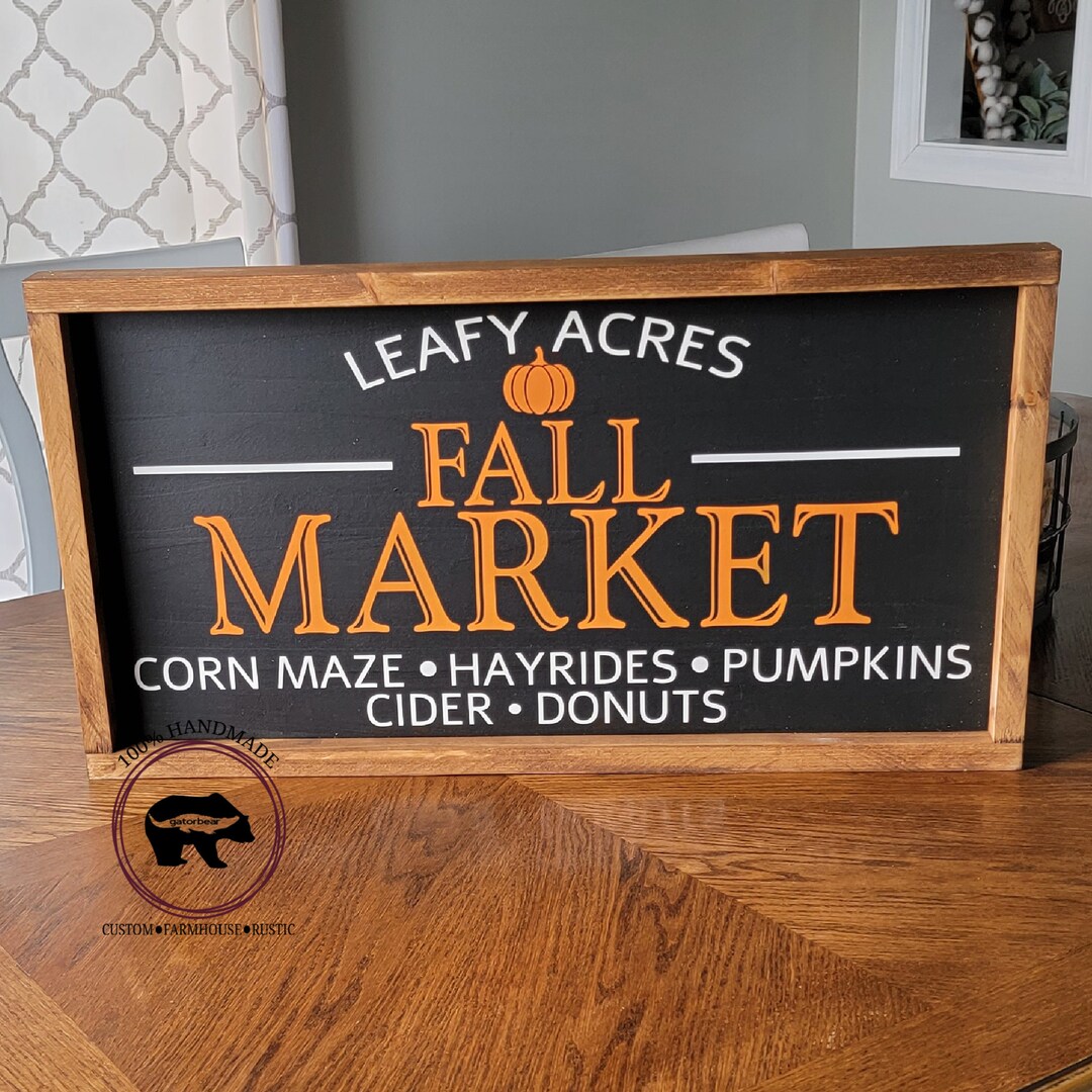 Fall Market Sign Fall Farmers Market Pumpkin Wood Sign - Etsy