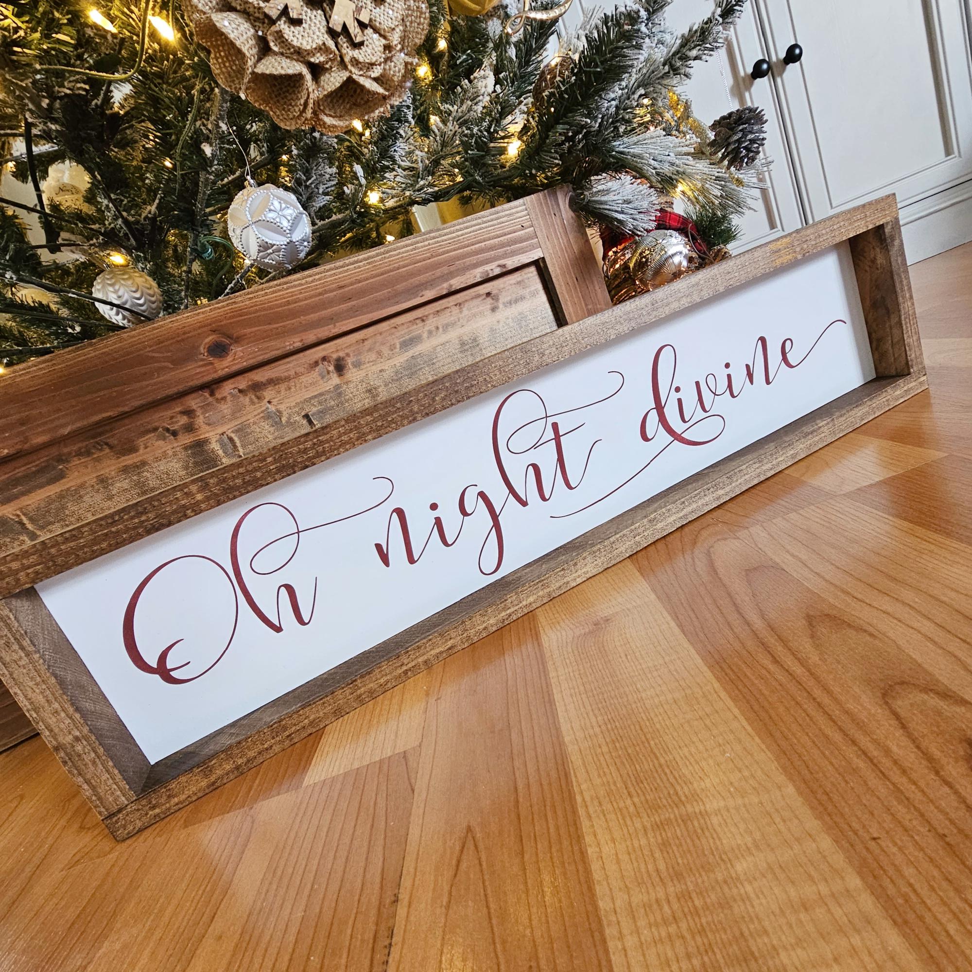 Oh Night Divine Sign, Farmhouse Wood Christmas Sign, Country Christmas ...