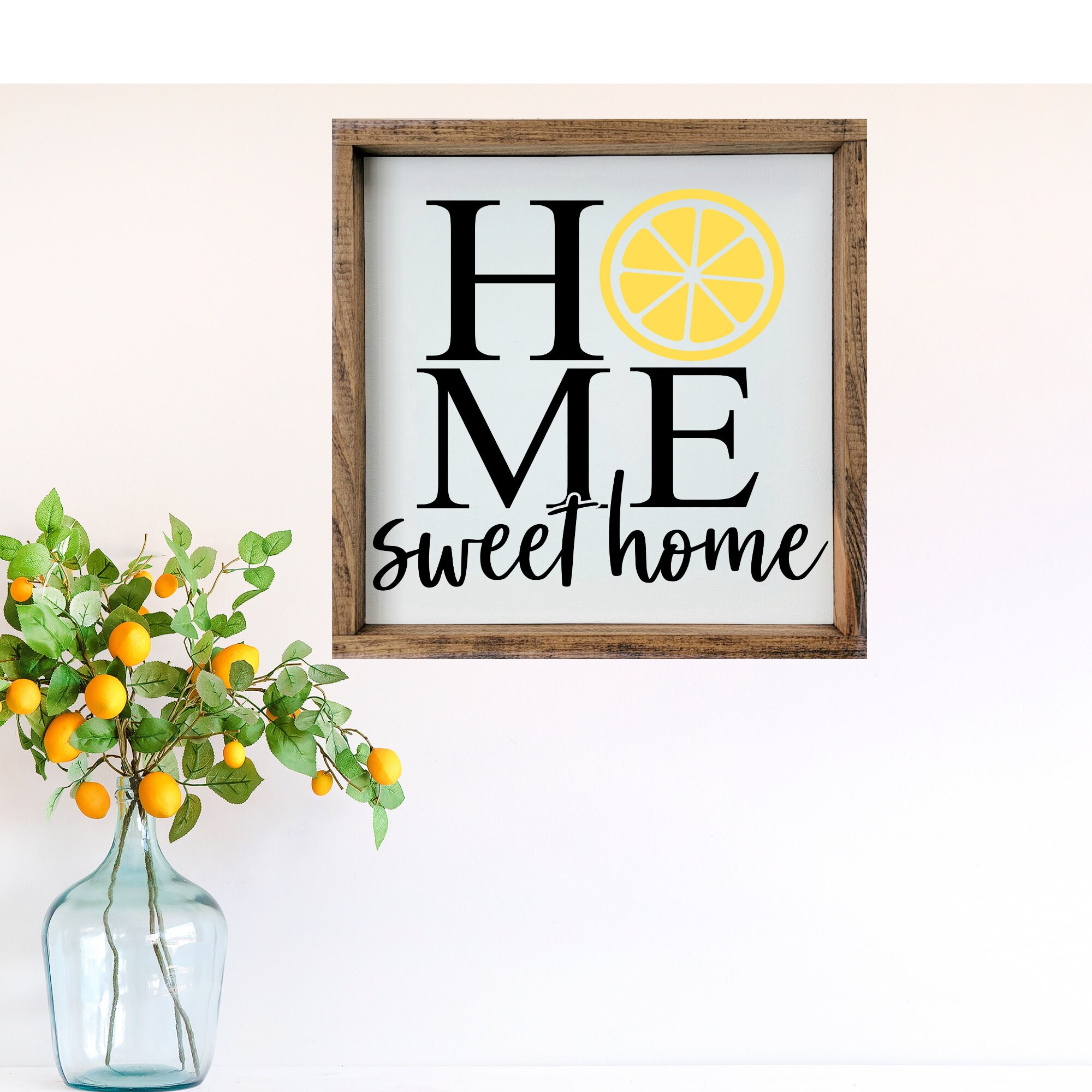 Home Sweet Home Lemon Sign, Farmhouse Lemon Wood Sign, Lemon Decor ...