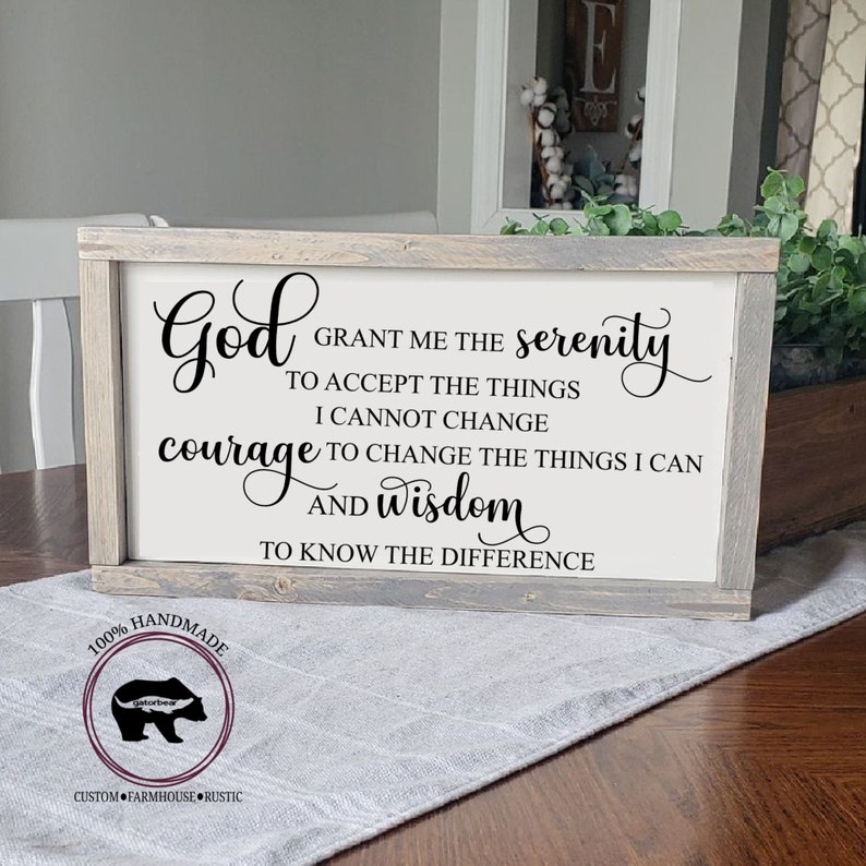 Serenity Prayer Wood Sign Inspirational Farmhouse Sign | Etsy