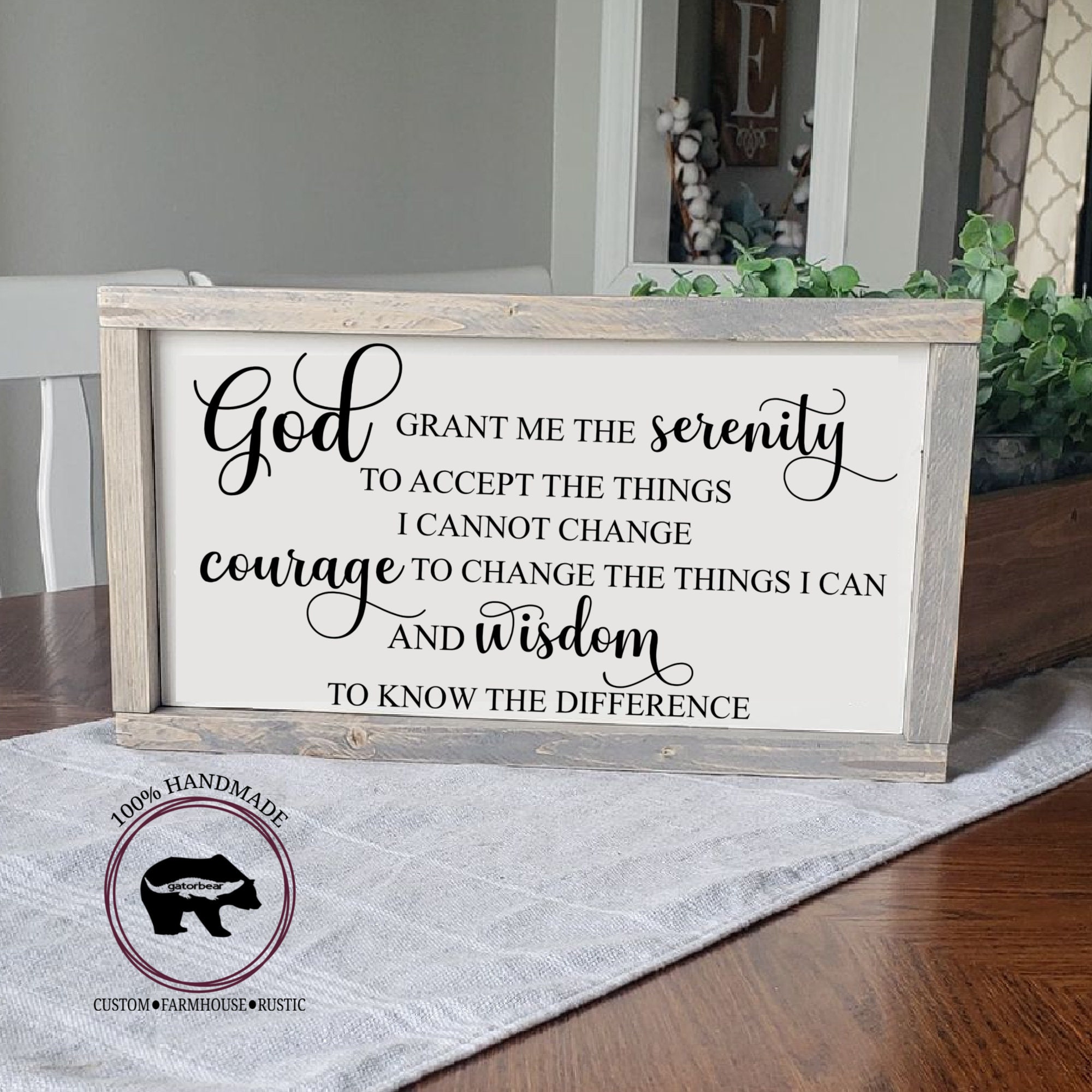 Serenity Prayer Wood Sign Inspirational Farmhouse Sign | Etsy