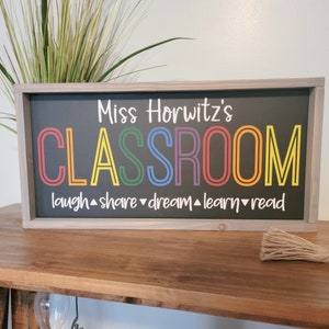 Personalized Classroom Wood Sign, Custom Teacher Sign, Teacher Name ...