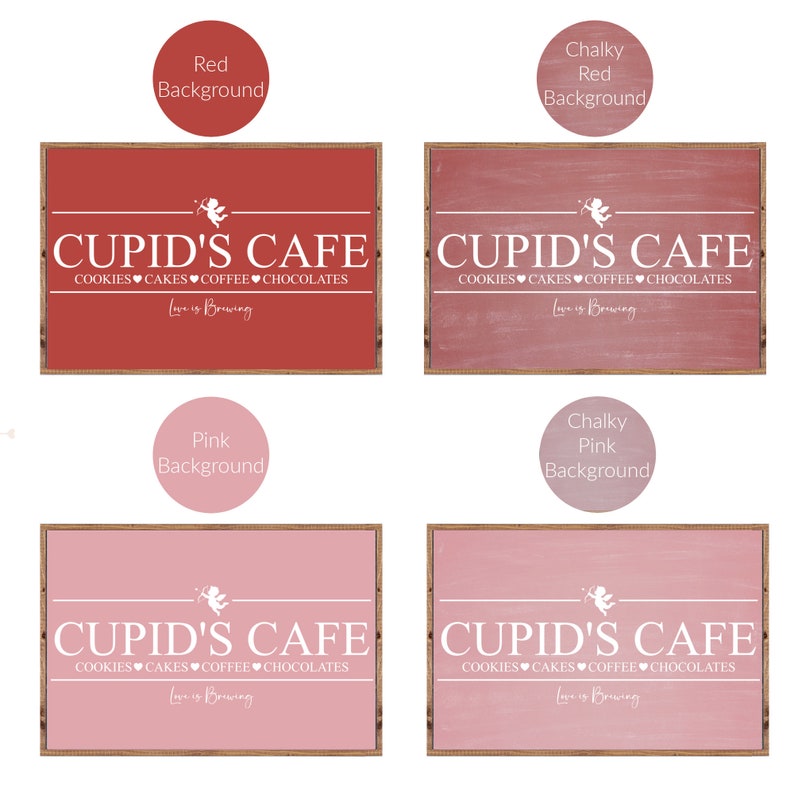 Cupid's Cafe Valentine Sign, Love is Brewing Valentines Day Wood Sign ...