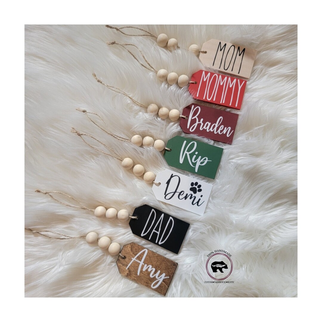 Christmas Stocking Tags, Farmhouse Stocking Tags, Wood Stocking Tags ...