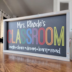 Personalized Classroom Wood Sign, Custom Teacher Sign, Teacher Name ...
