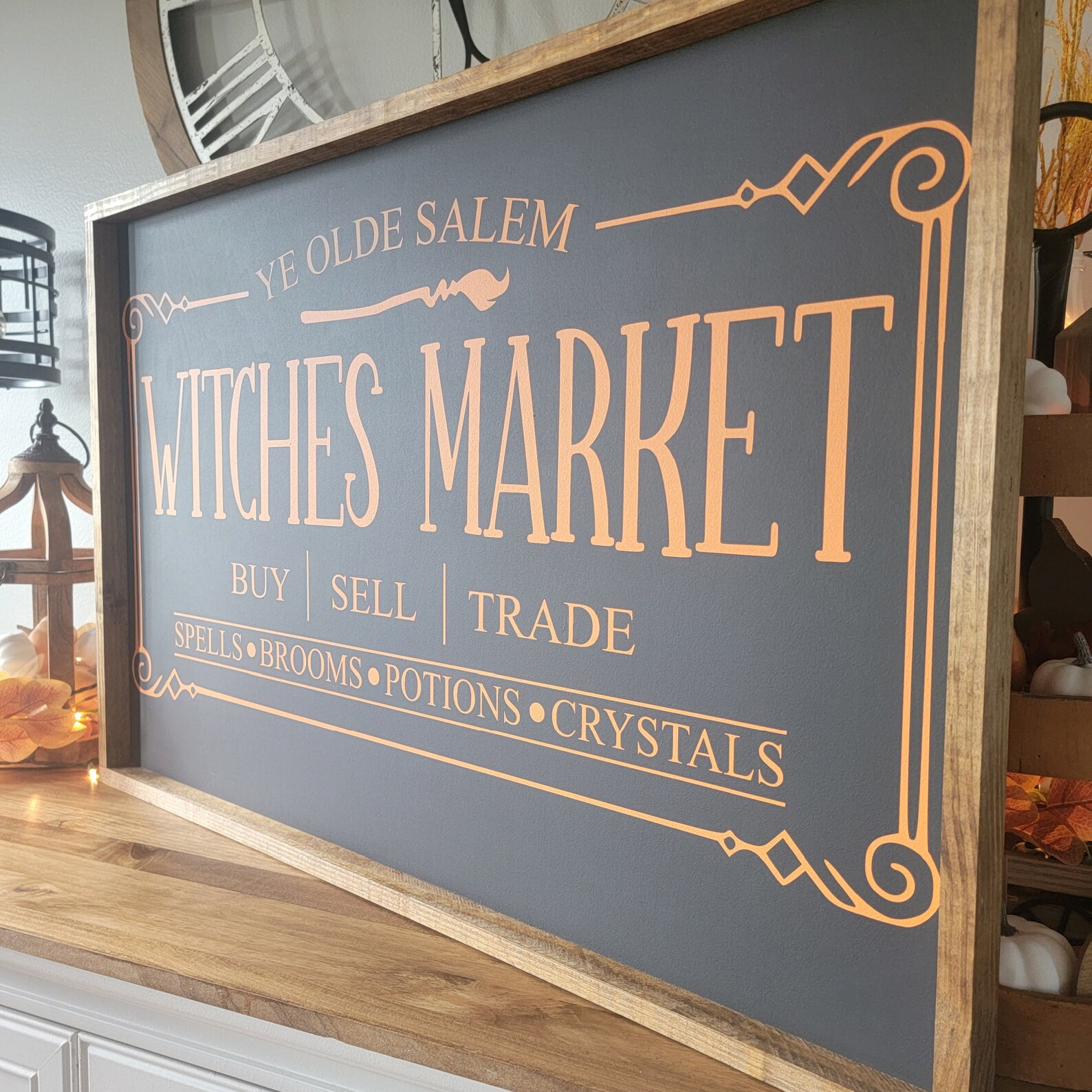 Witches Market Sign, Halloween Salem Witch Sign, Halloween Wood Decor ...