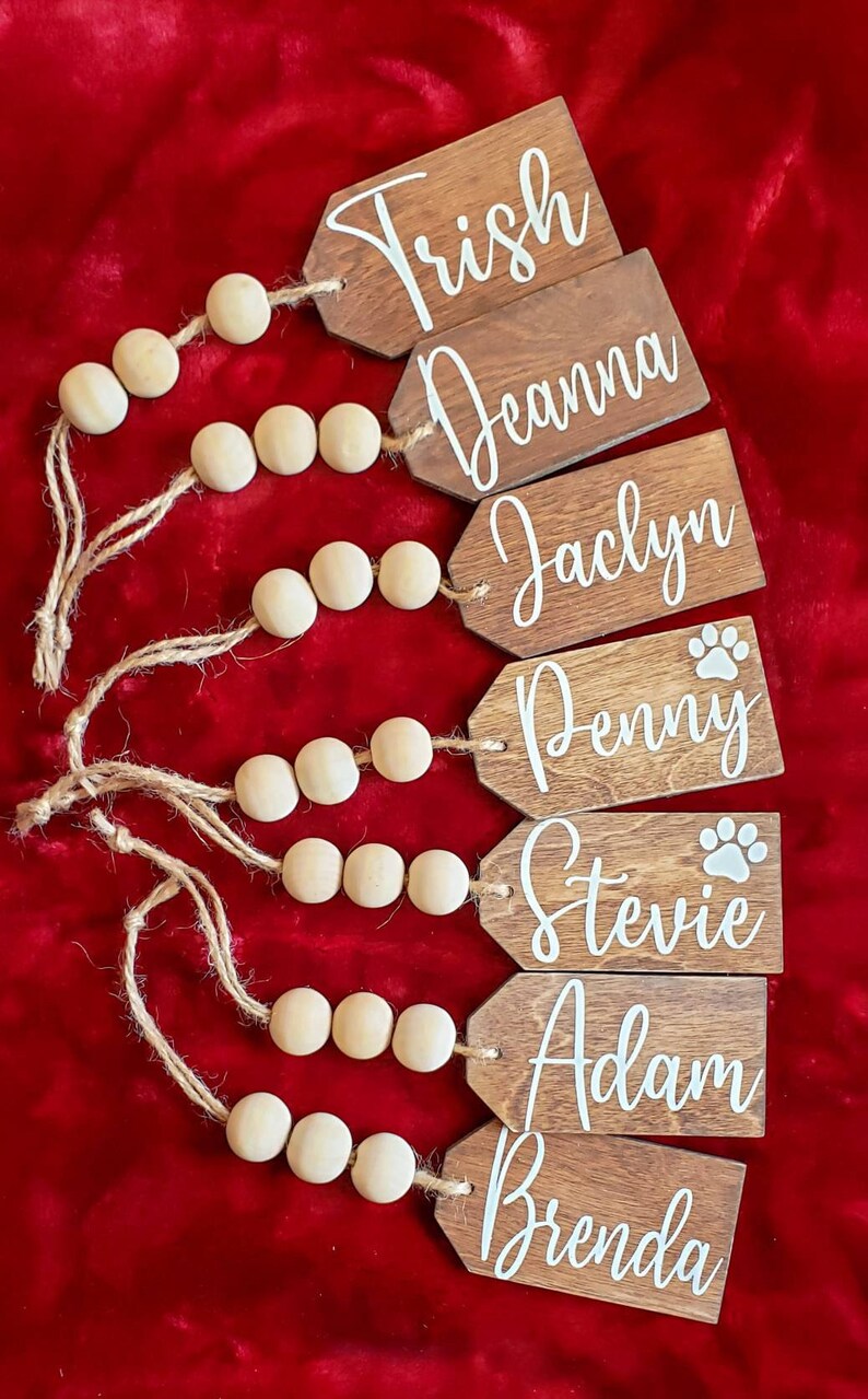 Farmhouse Stocking Tags Wood Stocking Tags Rustic Wood - Etsy