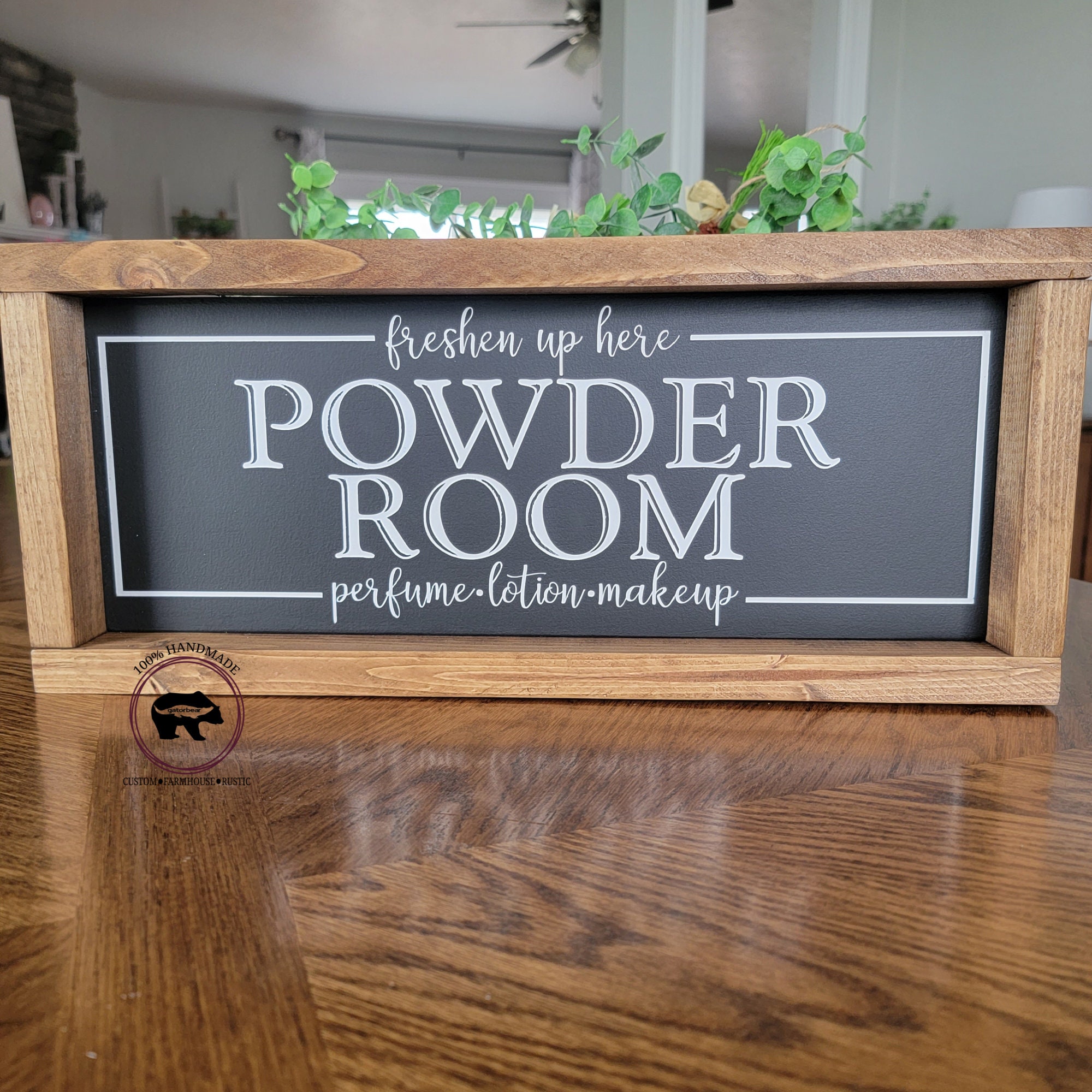 Powder Room Sign Farmhouse Bathroom Sign Half Bath Sign - Etsy