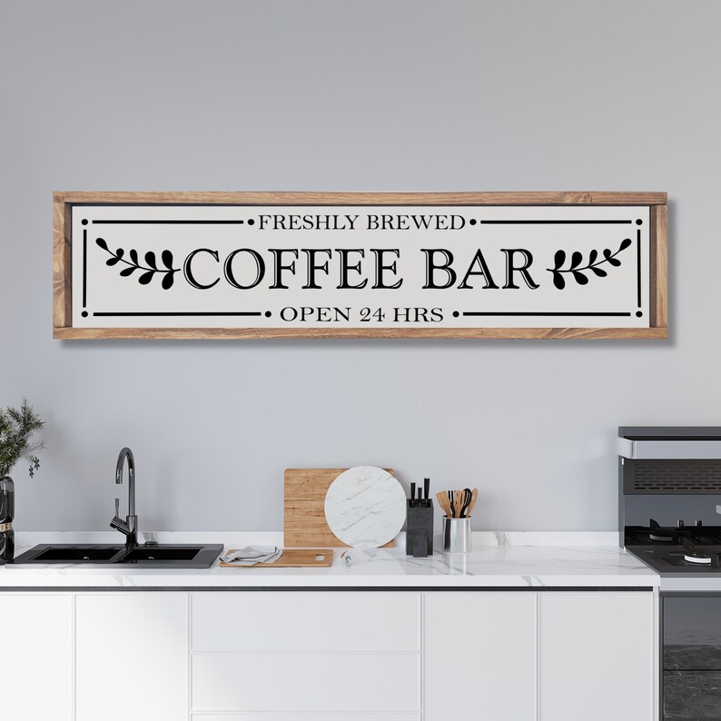 Coffee Bar Sign, Farmhouse Coffee Bar Decor, Rustic Coffee Bar Sign ...