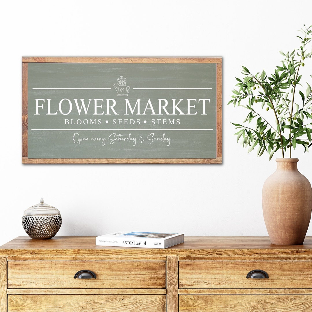 Flower Market Sign, Farmhouse Flower Market Spring Sign, Fresh Cut ...