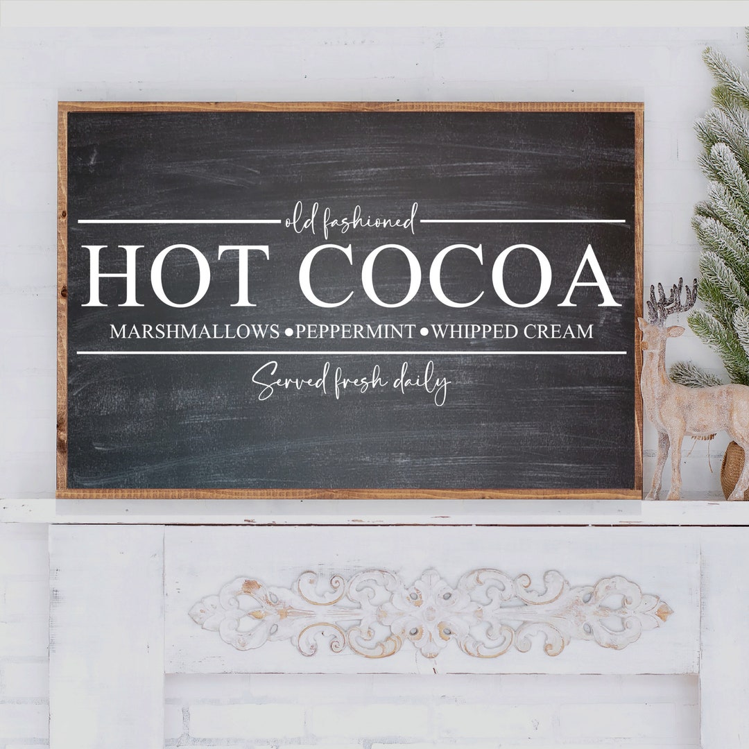 Hot Cocoa Bar Sign, Hot Chocolate Bar Sign, Christmas Coffee Bar ...