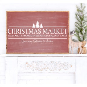 Christmas Market Sign, Farmhouse Christmas Tree Farm Sign, Christmas ...