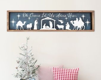 Christmas Decor | O Come Let Us Adore Him | Christian Christmas ...