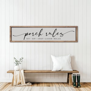 Porch Rules Sign, Welcome to Our Porch, Modern Farmhouse Spring Front ...