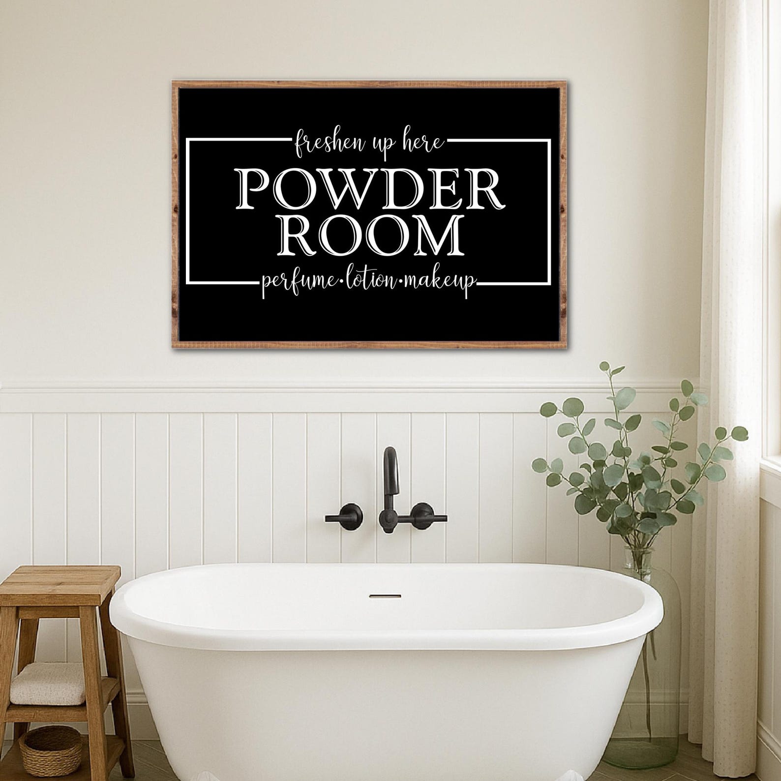 Powder Room Sign, Farmhouse Bathroom Sign, Half Bath Sign, Bathroom ...