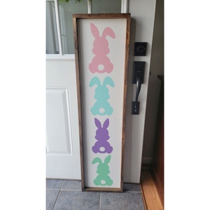 Easter Bunny Welcome Porch Leaner Sign, Easter Front Porch Decor ...