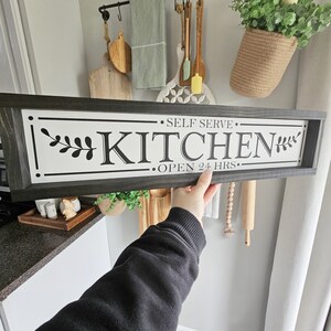 Farmhouse Kitchen Sign - Rustic Kitchen Decor - Self Serve Kitchen Sign ...