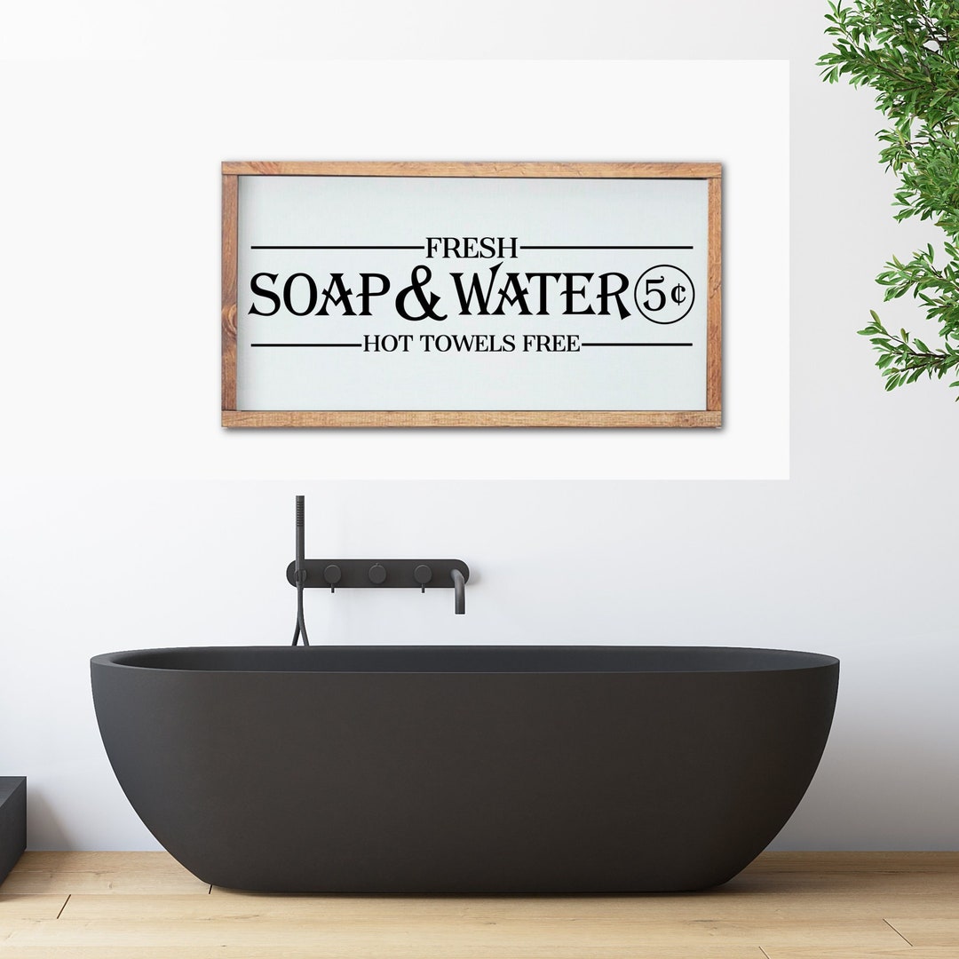 Fresh Soap and Water Sign, Farmhouse Bathroom Sign, Bathroom Wall Decor ...