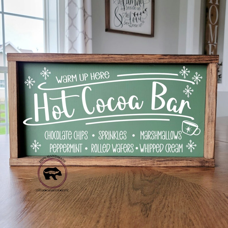 Hot Cocoa Bar Sign Hot Chocolate Bar Sign Christmas Coffee | Etsy
