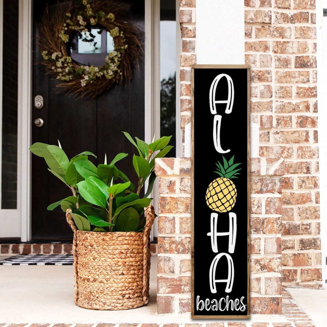 Aloha Beaches Welcome Porch Leaner Sign, Welcome Porch Sign, Farmhouse ...