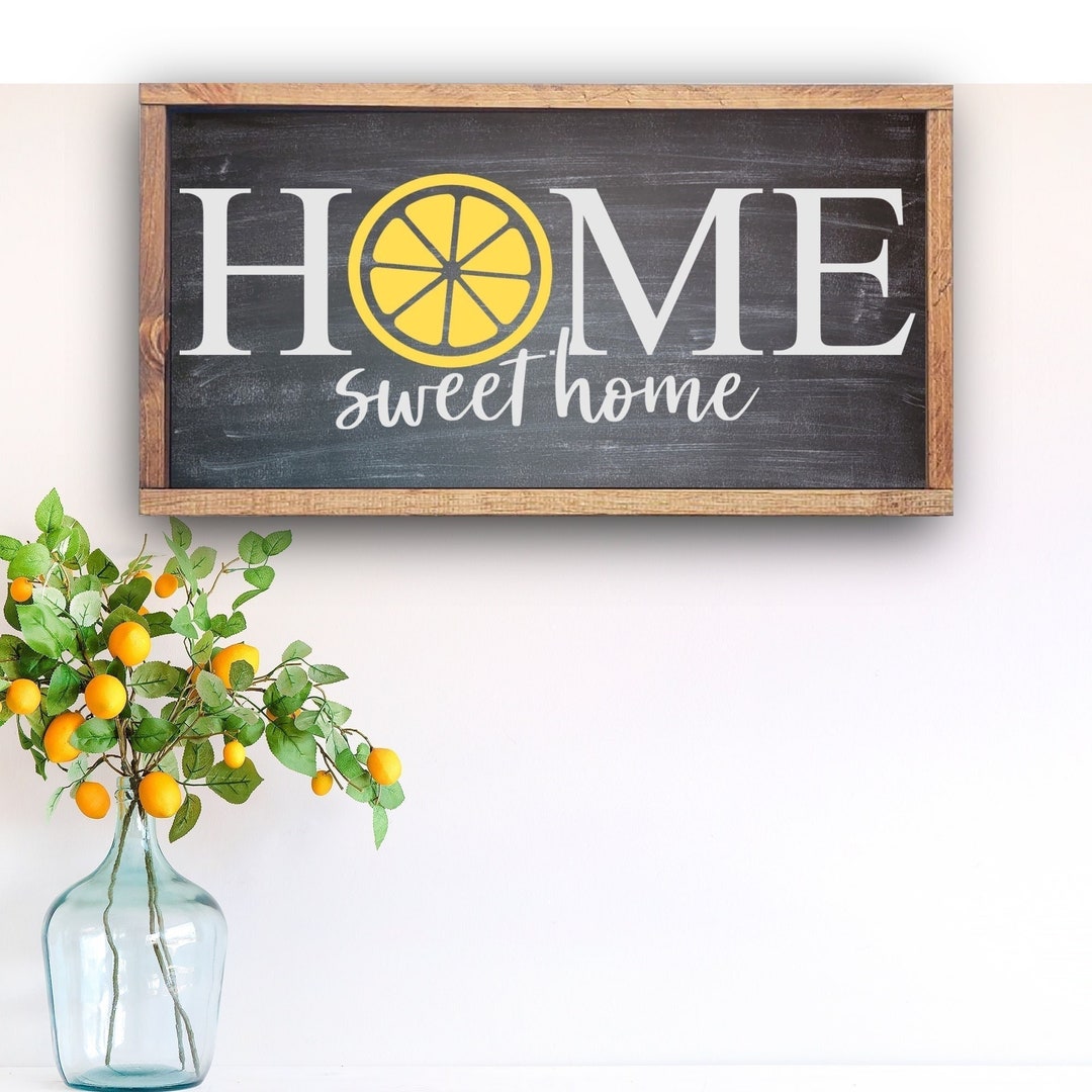 Home Sweet Home Lemon Sign, Farmhouse Lemon Wood Sign, Lemon Decor ...