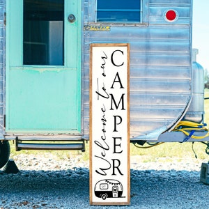Welcome to Our Camper Welcome Sign, Camper Decor, Campsite Welcome Sign ...