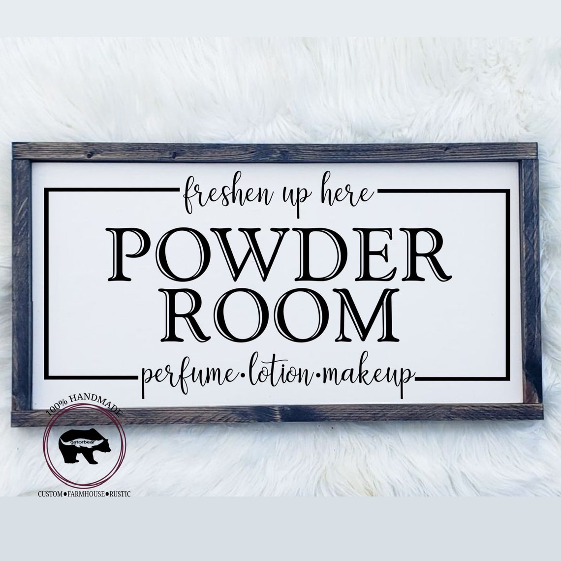 Powder Room Sign Farmhouse Bathroom Sign Half Bath Sign | Etsy