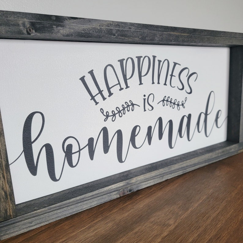Happiness is Homemade Sign, Farmhouse Kitchen Sign, Family Room Wood ...