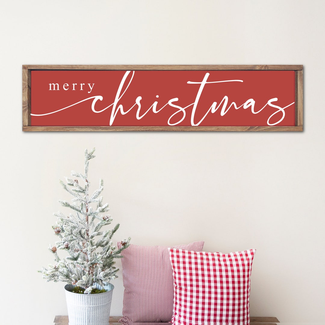 Merry Christmas Wood Sign, Modern Farmhouse Christmas Wall Decor ...
