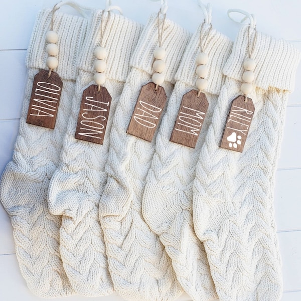 Stocking Name Tag - Etsy