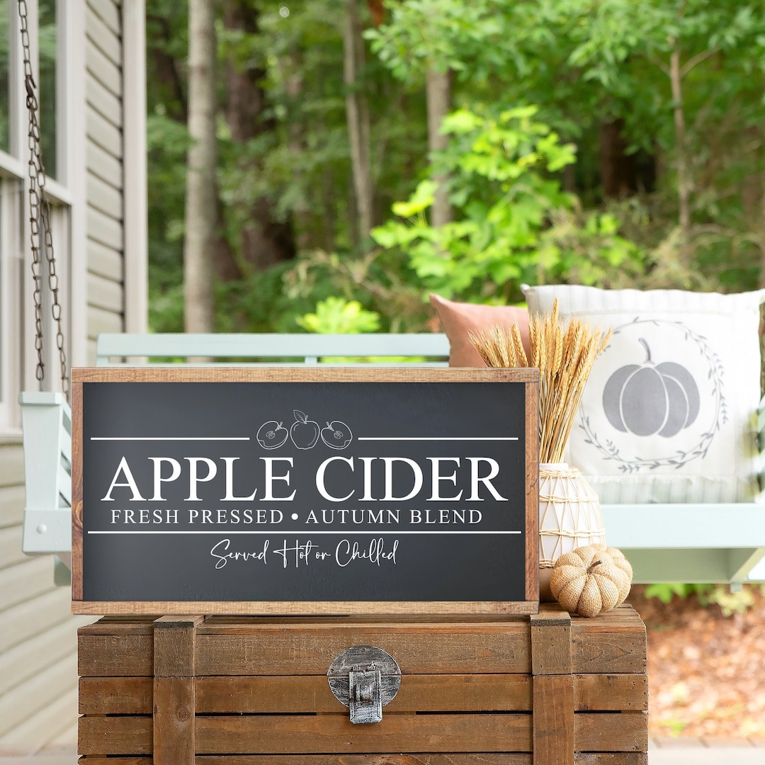 Apple Cider Sign Modern Farmhouse Fall Coffee Bar Decor Fall - Etsy